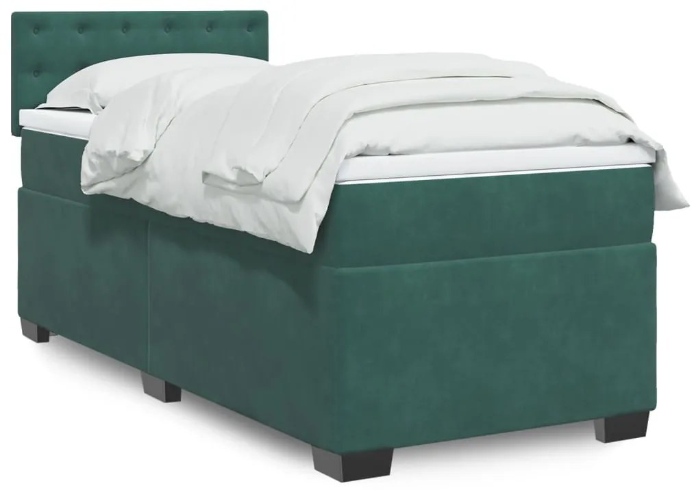 Box spring postel s matrací tmavě zelená 80 x 200 cm samet 3288477