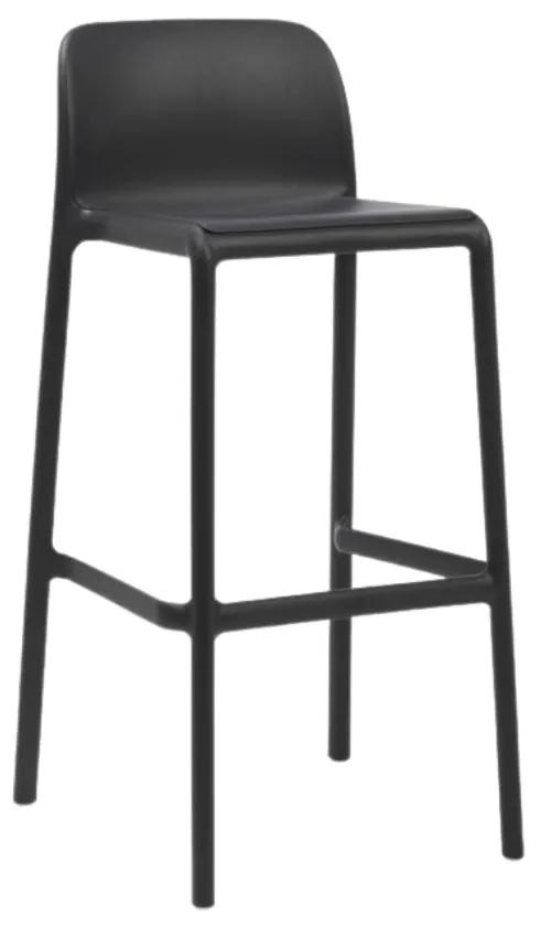 OnaDnes -20% Nardi Antracitově šedá plastová barová židle Faro 76 cm