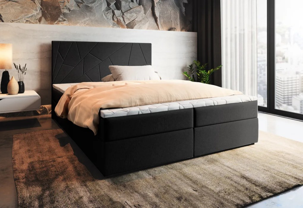 Expedo Čalouněná boxspring postel LADO, 180x200, inari 91