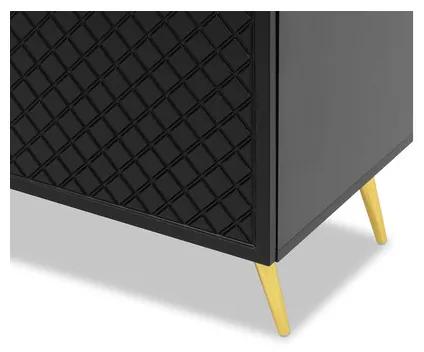 Noční stolek Borunti 2SZ, Barva dřeva: černá