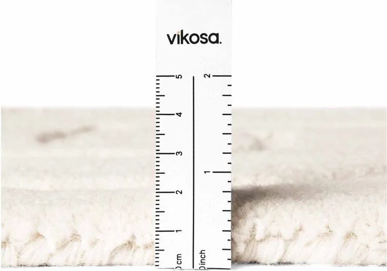 Krémový ručně tkaný vlněný kulatý koberec ø 200 cm Arcura – Vikosa
