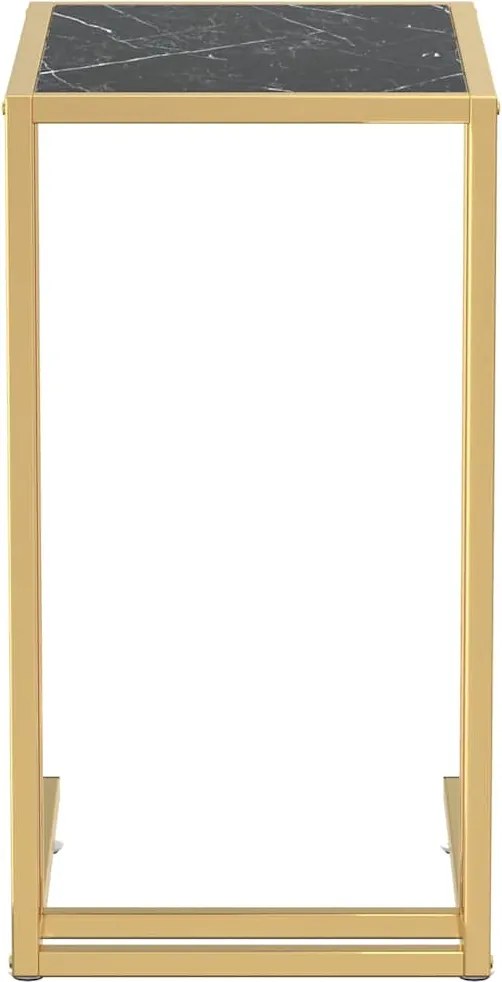 Stolek na notebook černý mramor 50 x 35 x 65 cm tvrzené sklo 331647