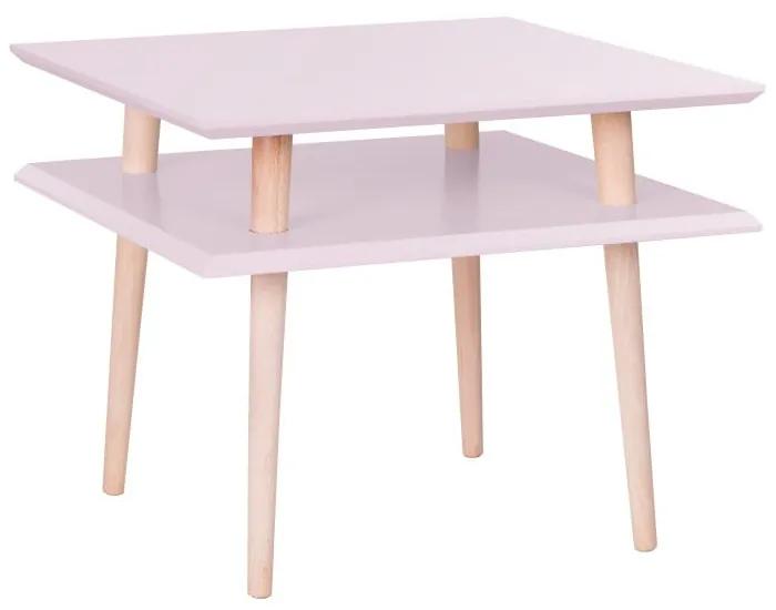 Růžový konferenční stolek Ragaba Square, 55 x 55 cm