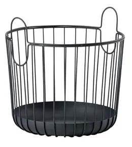 Černý kovový úložný košík Zone Inu, ø 30 cm