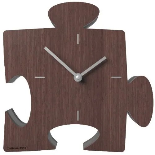 Designové hodiny 55-10-1 CalleaDesign Puzzle clock 23cm (více barevných variant) Barva oranžová-63 - RAL2004 Dýha wenge - 89