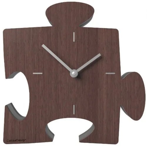 Designové hodiny 55-10-1 CalleaDesign Puzzle clock 23cm (více barevných variant) Barva růžová klasik-71 Dýha černý ořech - 85
