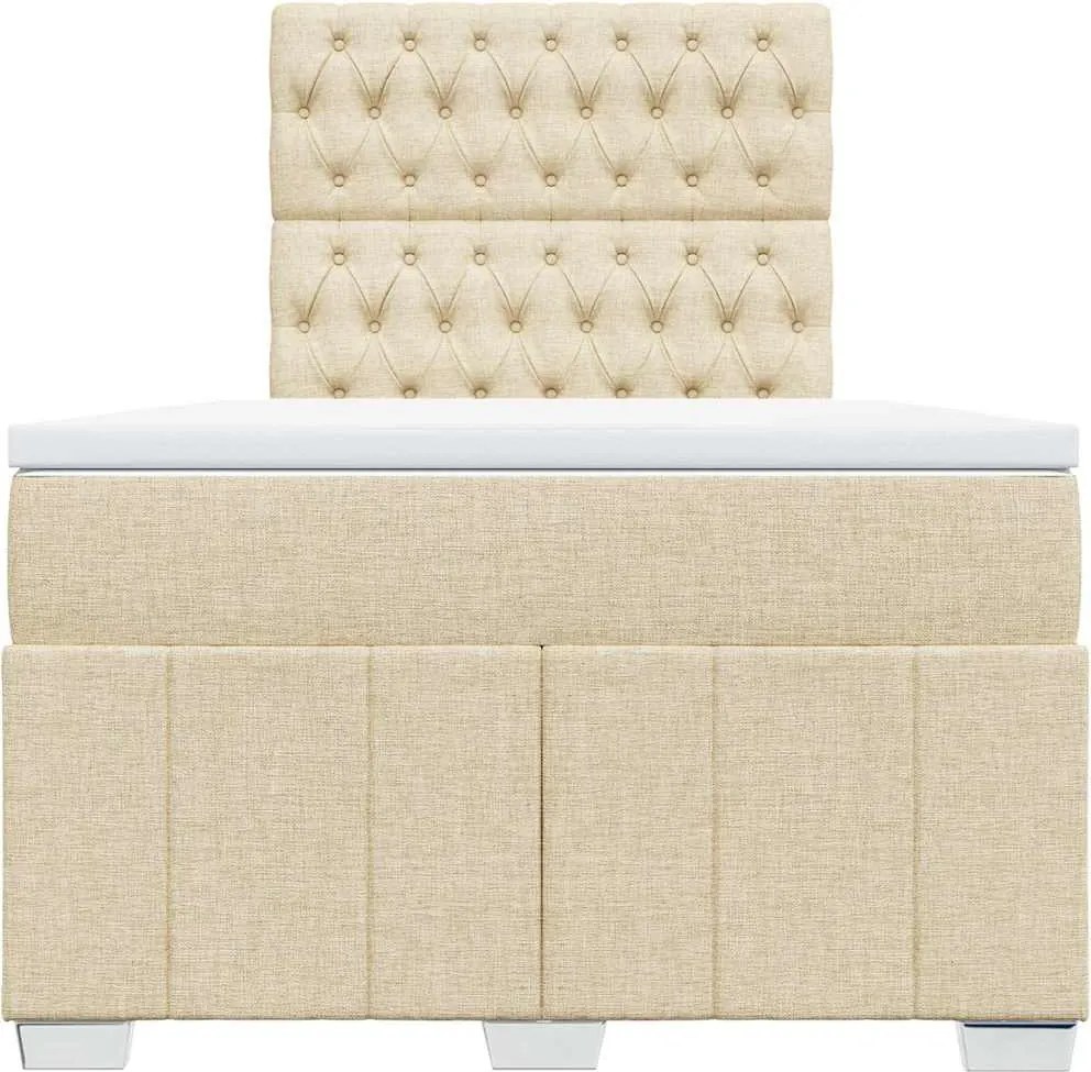 Box spring postel s matrací krémová 120x190 cm textil 3291619