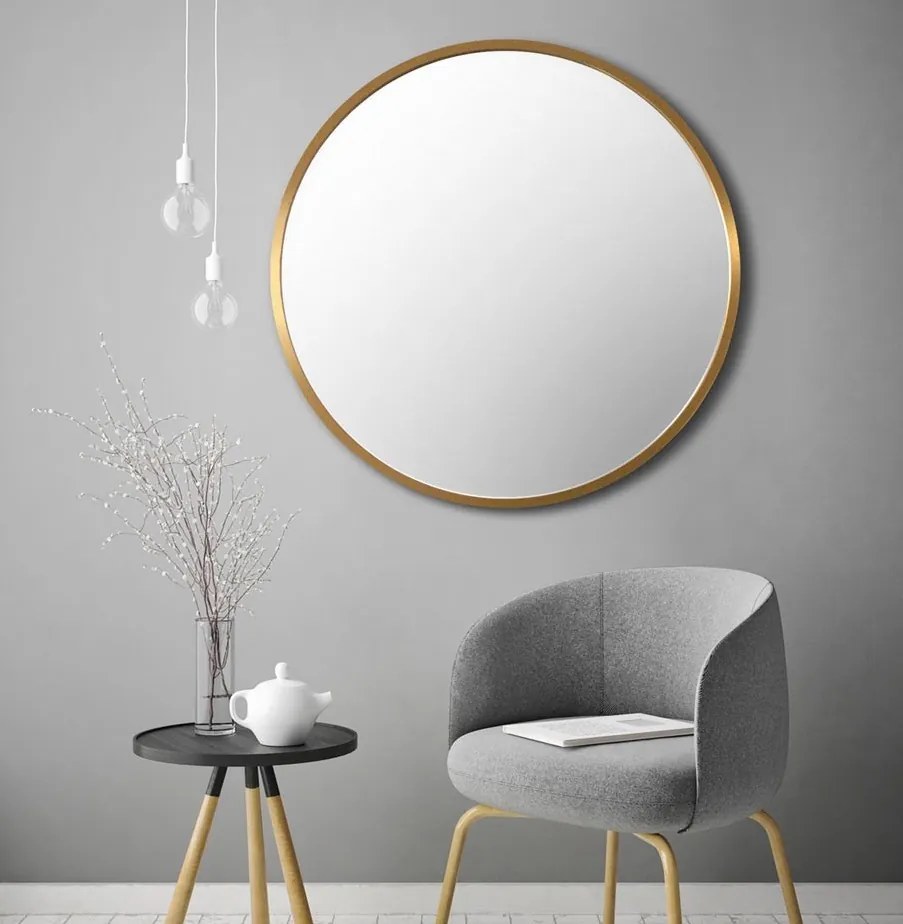 Zrcadlo Scandi Gold Rozměr: Ø 130 cm