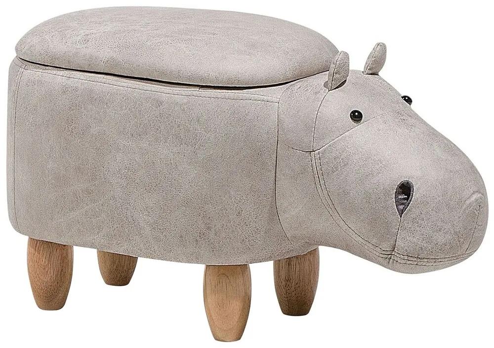 Světle šedá stolička hrošík HIPPO Beliani