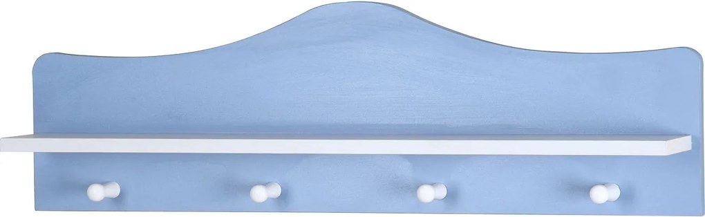 Modrá police Ronie do dětského pokoje, MDF, bílá / modrá, 80x25x14 cm