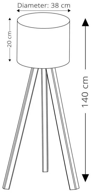 Stojací lampa SCANDINAVIA, 140 x 38 cm, bílá