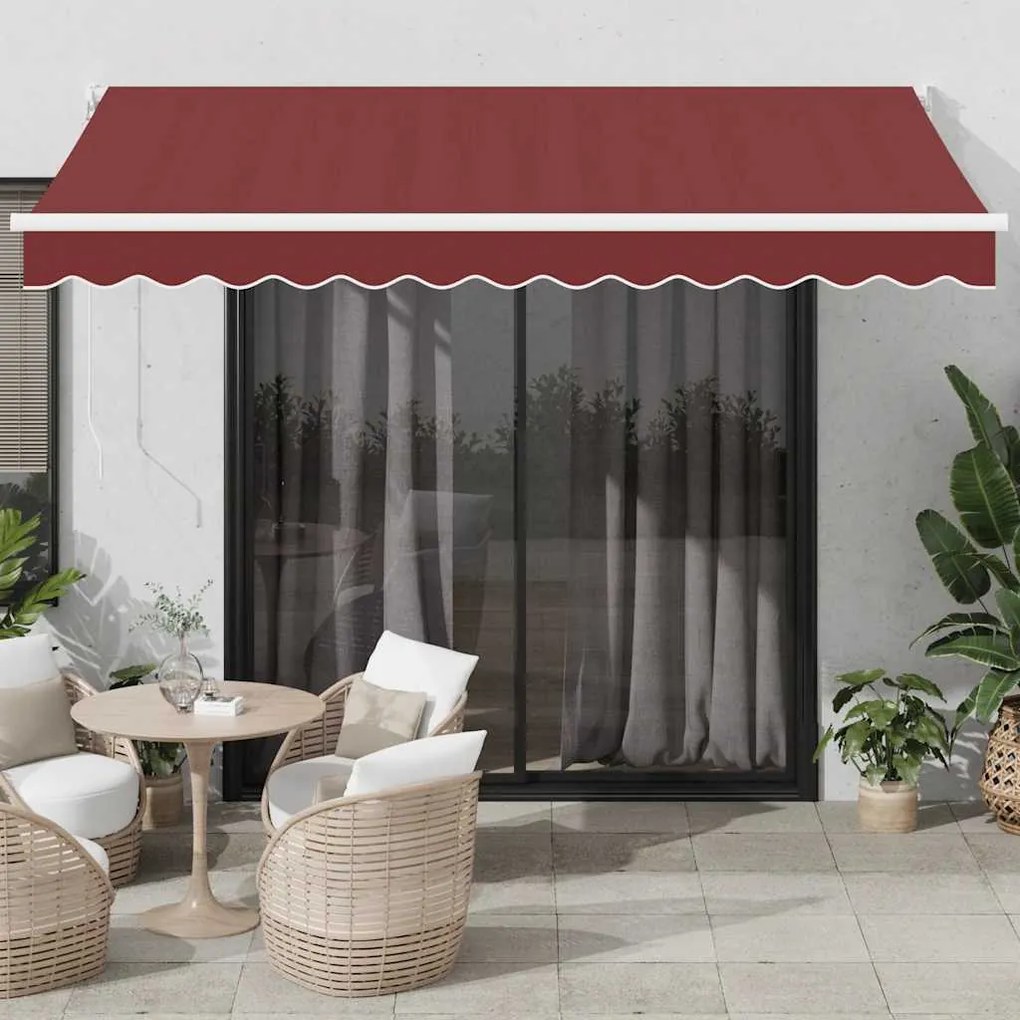 Automatická zatahovací markýza burgundská 350 x 250 cm 3215304