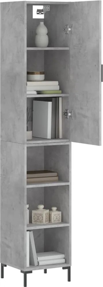 Skříň highboard betonově šedá 34,5x34x180 cm kompozitní dřevo 3198981