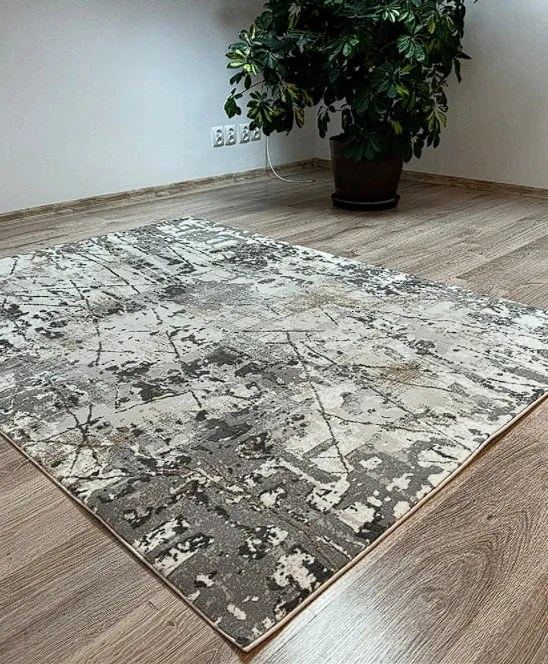 HU Šedý moderní koberec Luxess 25019-GRI Rozměr: 60x110 cm