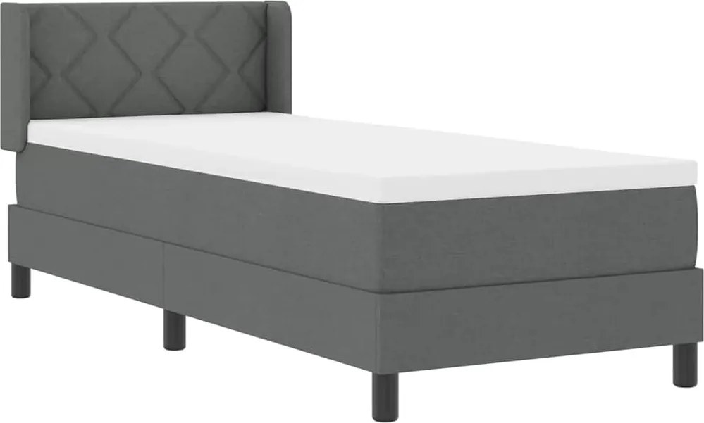 Postel s boxspringem s čelo Tmavě šedá 200 x 80 cm textil 3341133