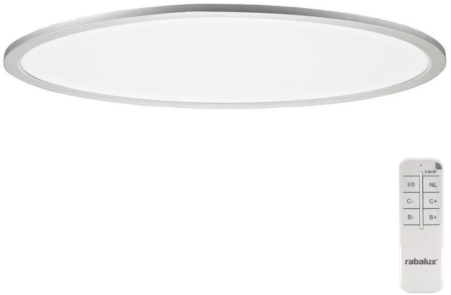 Rabalux 2191 led stropní svítidlo taleb 1x40w | 3200lm | 3000k-6000k - cct, stmívatelné, dálkové ovládání, stříbrná, bílá