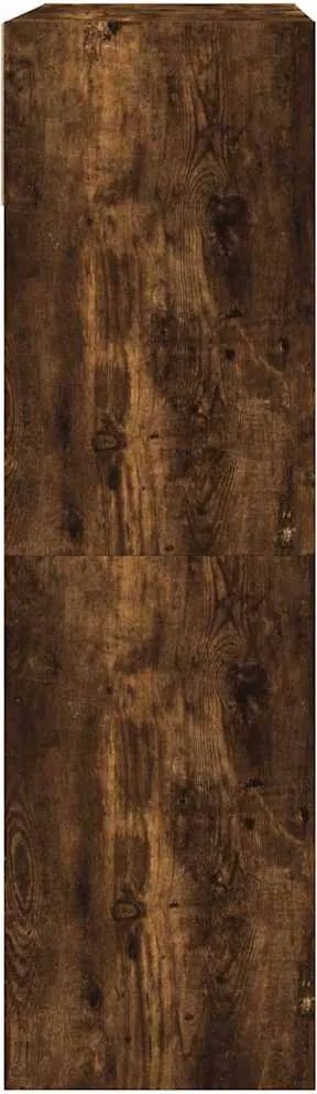 Botník se 2 výklopnými zásuvkami kouřový dub 80 x 34 x 116 cm 3214410