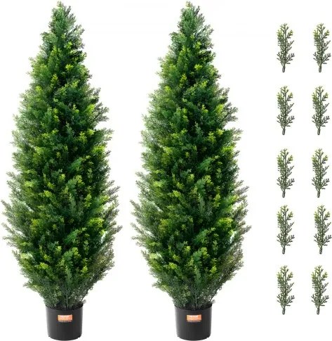 2 Kusů 1,2 m Umělý cedr Topiary Strom Umělá rostlina UV Dekor vnitřní/venkovní