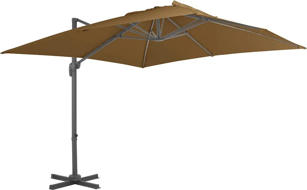 Zahradní slunečník s přenosným stojanem taupe 276348