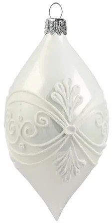 Oliva opál bílý dekor