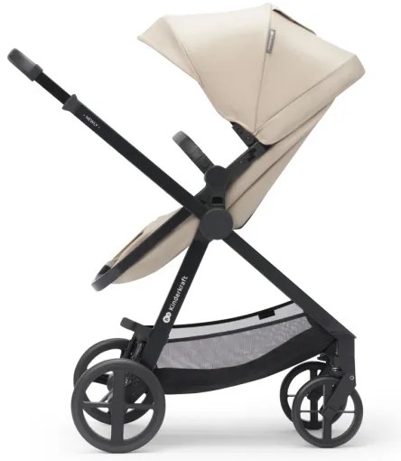 KINDERKRAFT - Kombinovaný kočárek 3v1 NEWLY Sand beige + autosedačka MINK PRO