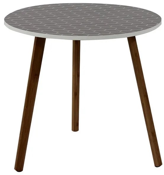 Tempo Kondela Příruční stolek HANSON - šedá / dřevo natural