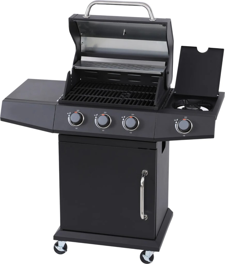 Plynový gril GASS MASTER 3+1 černý