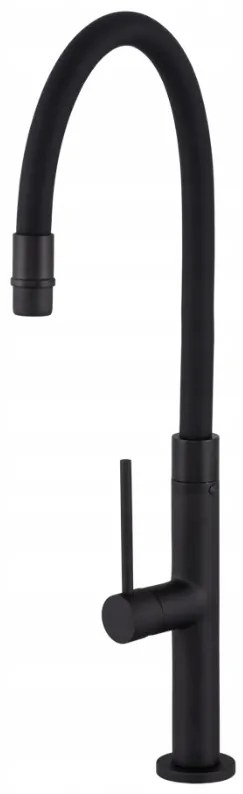 Gamma Flex Slim, vysoká kuchyňská baterie s elastickým ramenem h-480 mm, černá, GMA-BFXSL-BK
