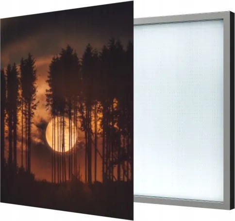 Podsvícený Obraz Východ Měsíce rámeček stříbrný Elegance Slim 40x50 cm Led