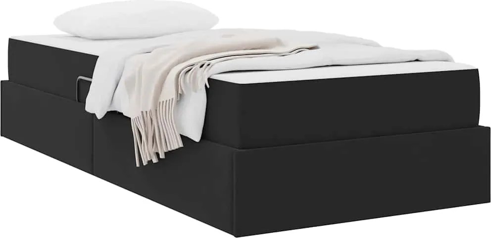 Postel s úložným prostorem a matrací Černá 100 x 200 cm samet 3399702