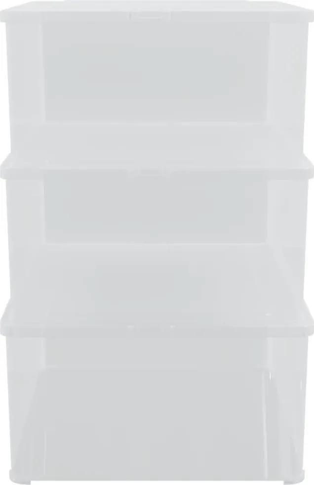 vidaXL Plastové úložné boxy 3 ks 10 l stohovatelné [154987]