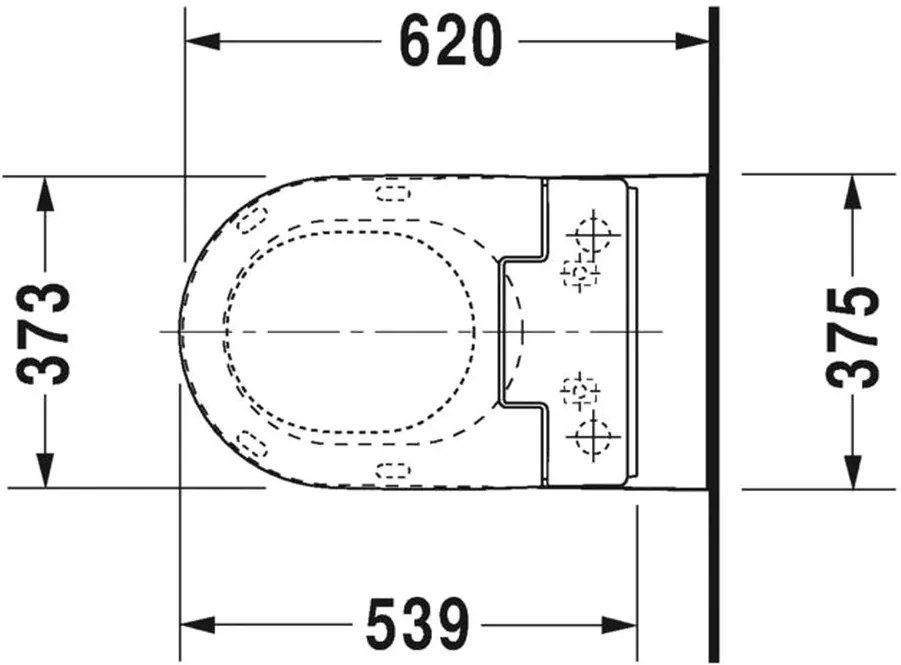 Duravit Starck 2 - závěsné WC 37,5 x 62 cm, pro Sensowash sedátka, bílé 2533590000