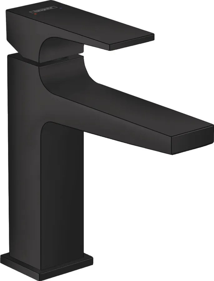 Hansgrohe Metropol, umyvadlová baterie 110 s výpustí Push-Open, černá matná, 32507670
