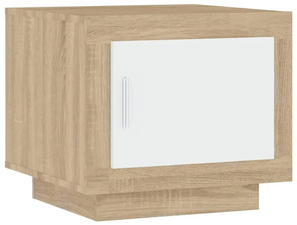 Konferenční stolek bílý dub sonoma 51x50x45 cm kompozitní dřevo - Default Title