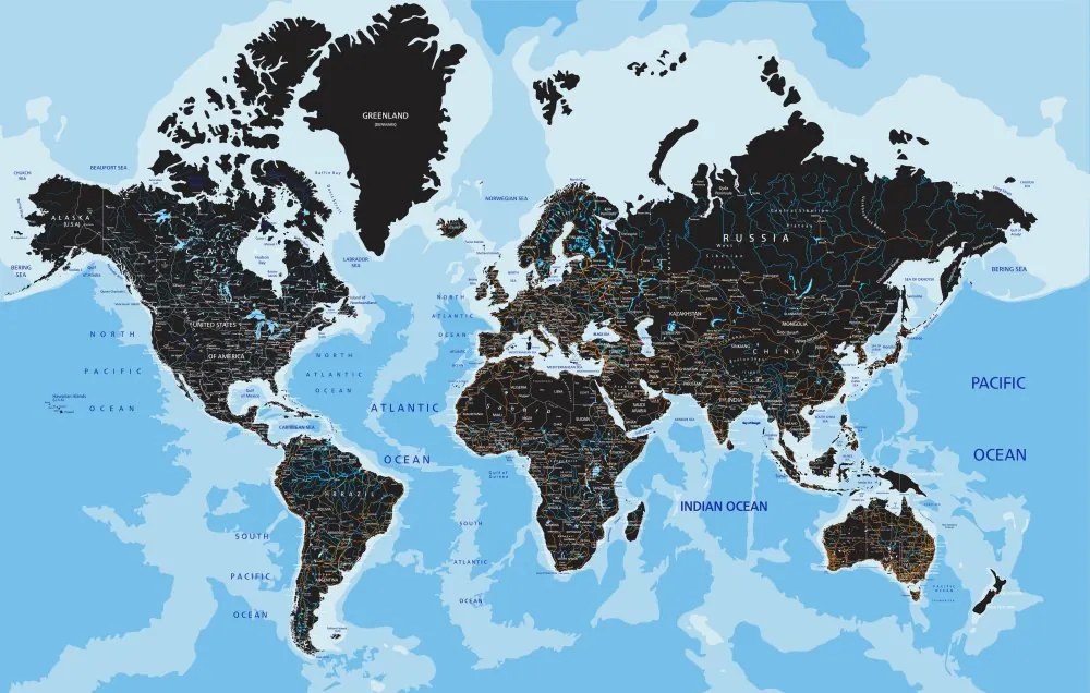 Fototapeta Mapa Světa Vliesová tapeta 315x210