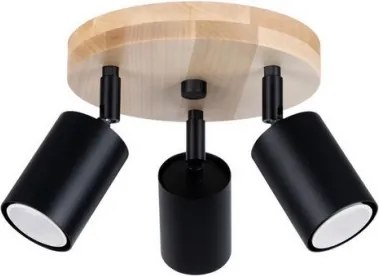 Stropní svítidlo SOLLUX VERDO 3P černé GU10 3x10W bez žárovky SL.1292