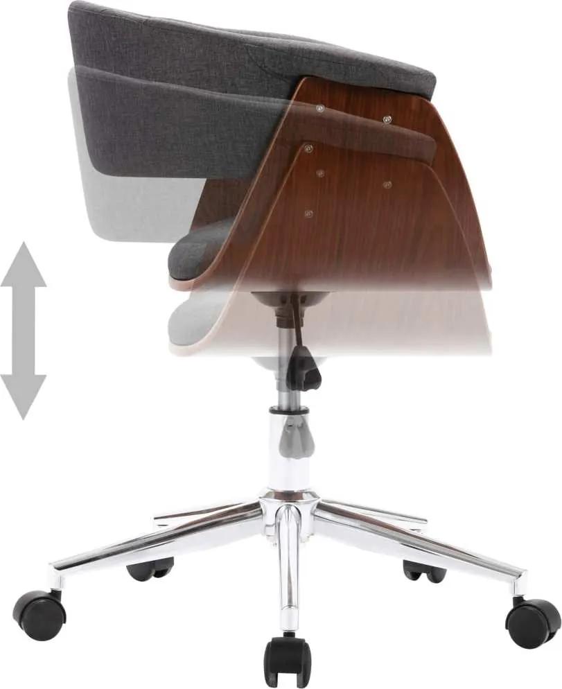 vidaXL Otočná jídelní židle ohýbané dřevo a umělá kůže [287401] Barva: Šedá