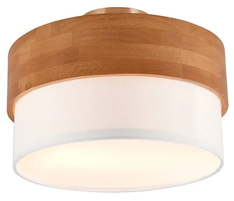 Stropní lampa Seasons, dřevo/bílá Ø 30 cm