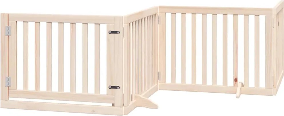 Zábrana pro psy s dvířky skládací 10 panelů 800 cm topol 3155667