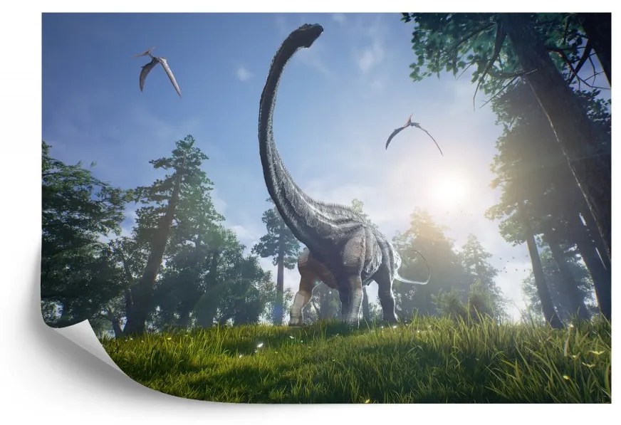 Fototapeta Realistický Dinosaurus Na Slunci. Omyvatelný vlies 405x270