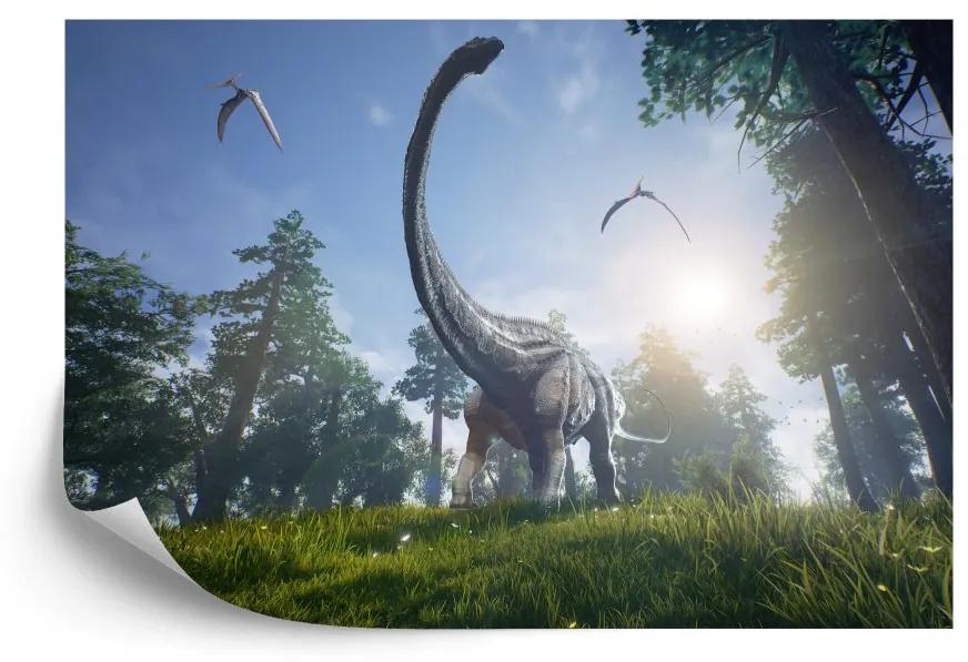 Fototapeta Realistický Dinosaurus Na Slunci. Hladký vinyl 254x184
