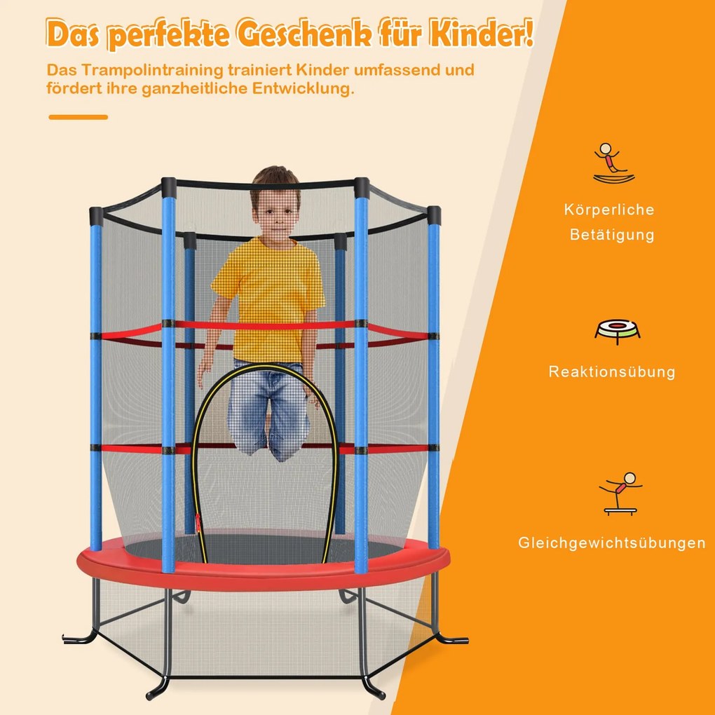 Costway Zahradní trampolína Ø165 cm s ochrannou sítí trampolína do 135 KG pružná