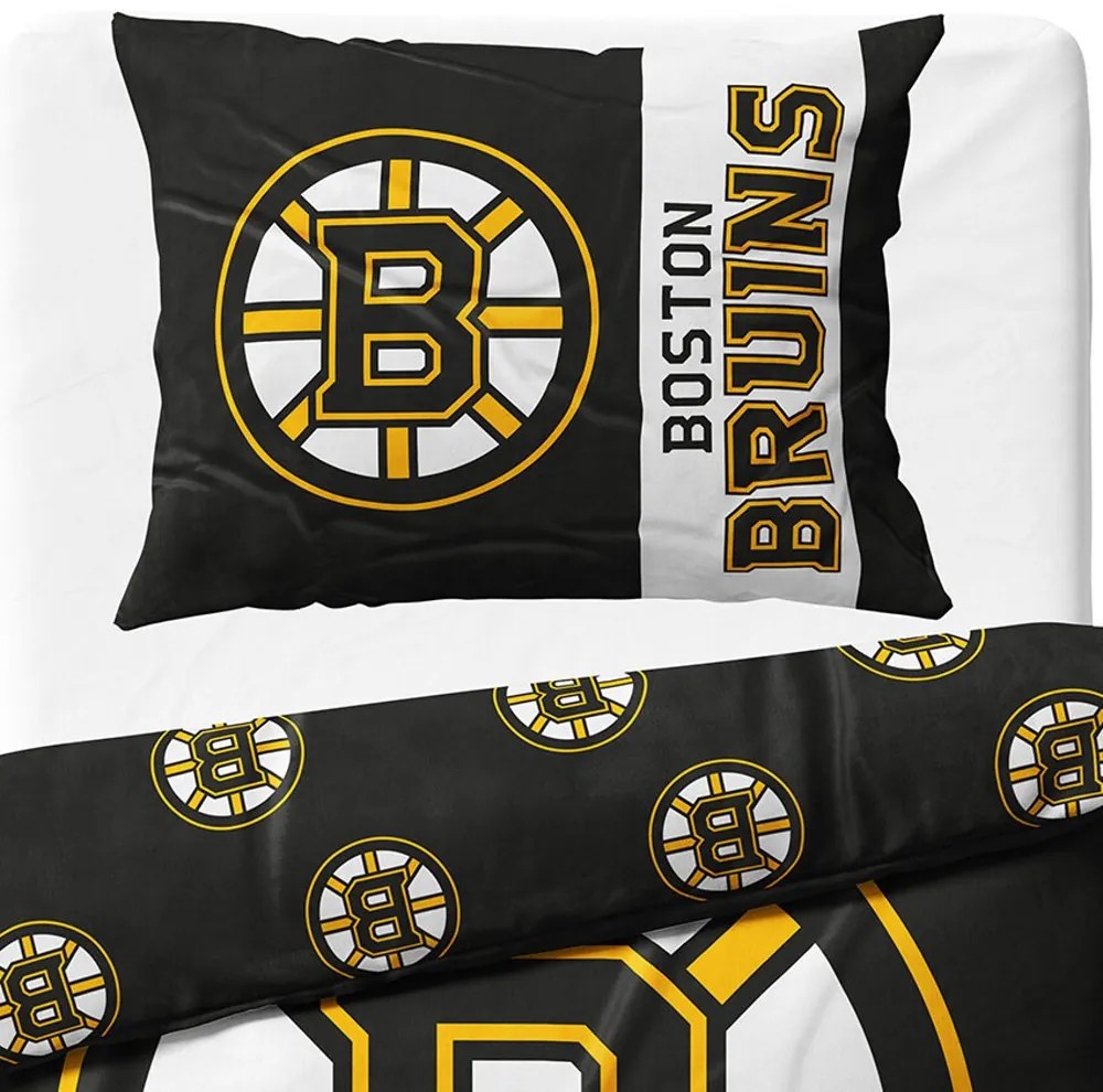 Mikroplyšové ložní povlečení NHL Boston Bruins - 70 x 90 cm + 140 x 200 cm