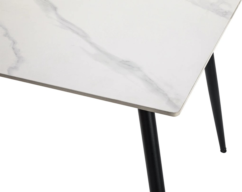 Noela Jídelní set CERAMON 120 bílý + 4x židle ARIA šedá