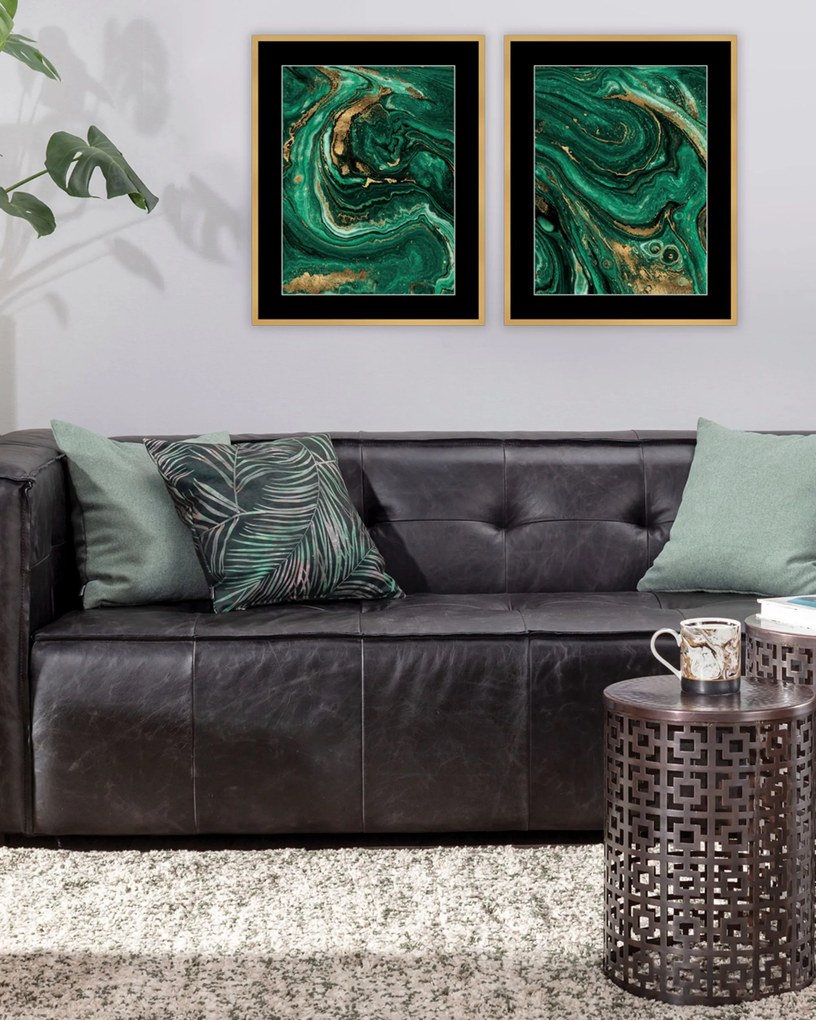 Obraz Abstract Green&amp;Gold II 40 x 50 cm