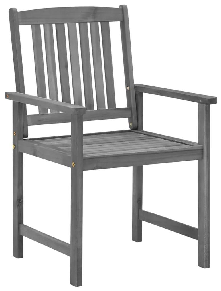 Zahradní židle s poduškami 4 ks šedé masivní akáciové dřevo,  3061244