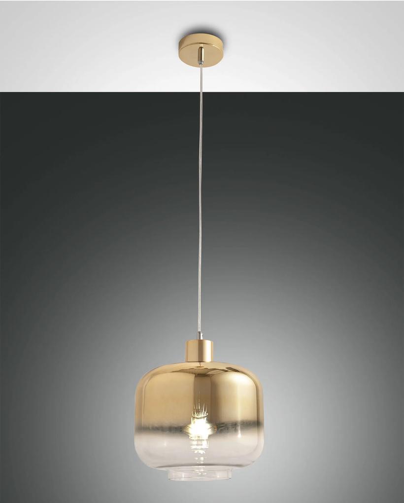 Fabas 3520-40-332 Catchy, závěsné svítidlo ze stínovaného zlatého skla, 1x60W E27, prům. 25cm