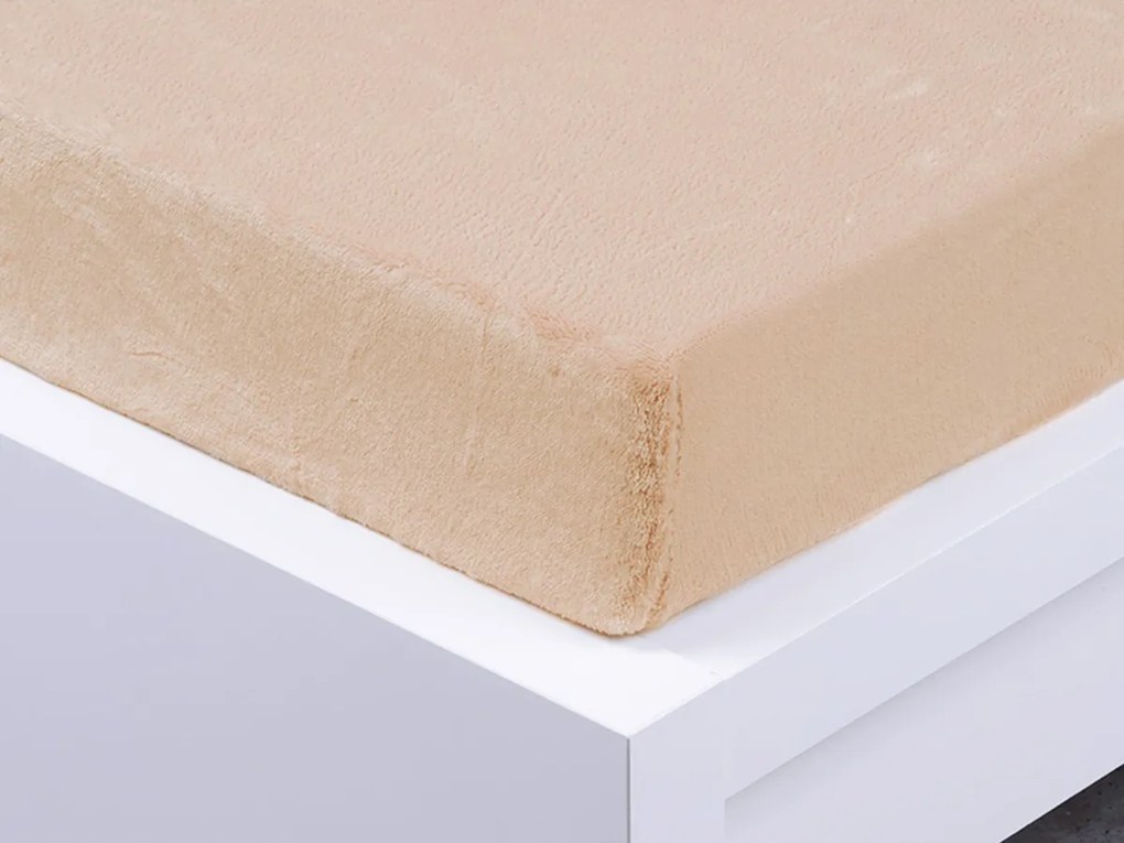 XPOSE® Mikroplyšové prostěradlo Exclusive - bílá káva 180x200 cm