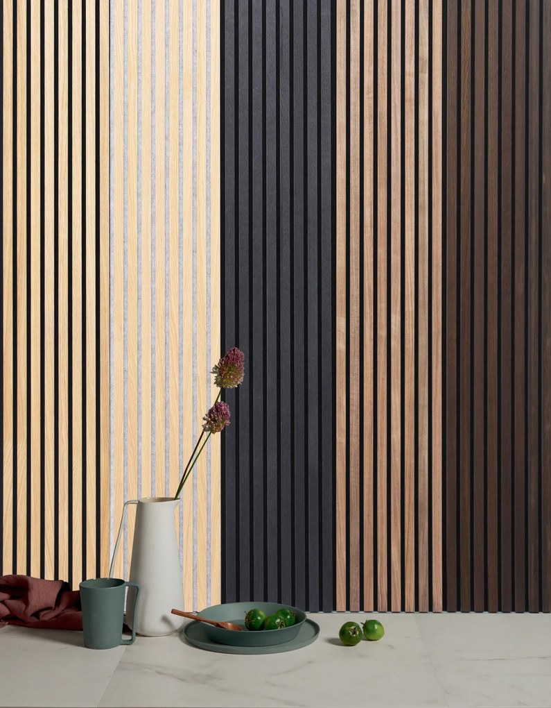 Dřevěný akustický panel, 2400 x 600 mm, B2BP001, bříza