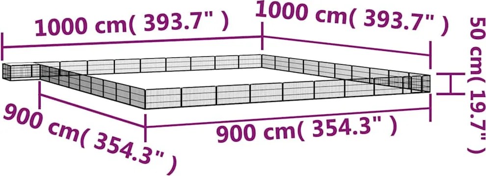 40panelová ohrádka pro psy černá 100 x 50 cm práškovaná ocel 3115984